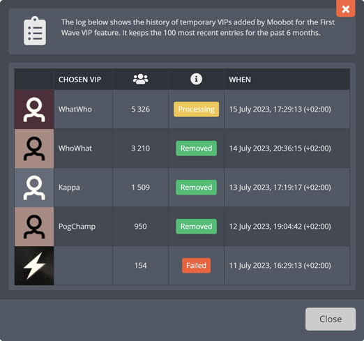 Rewarding early Twitch stream viewers with VIP status