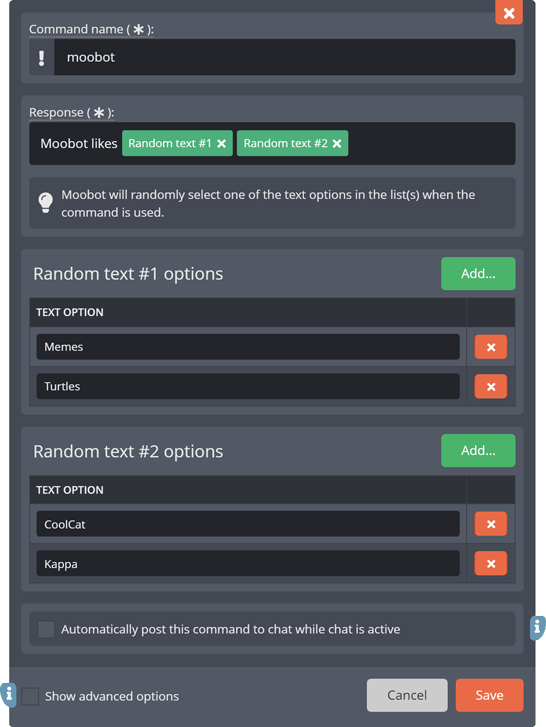 Custom Chat Commands for Your Twitch Chat Bot