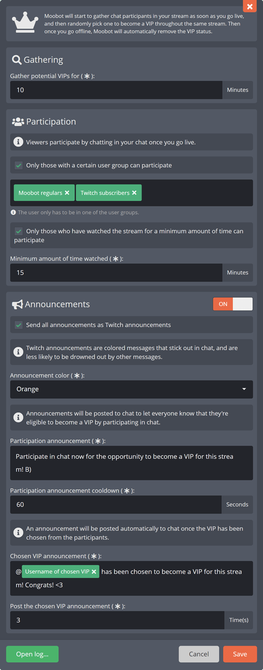 Rewarding Early Twitch Stream Viewers with VIP Status